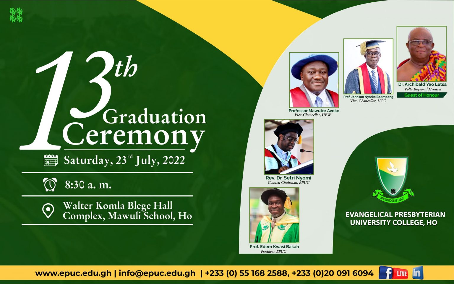 EPUC:: E. P. University College, Ho-Ghana – 13th Graduation Ceremony